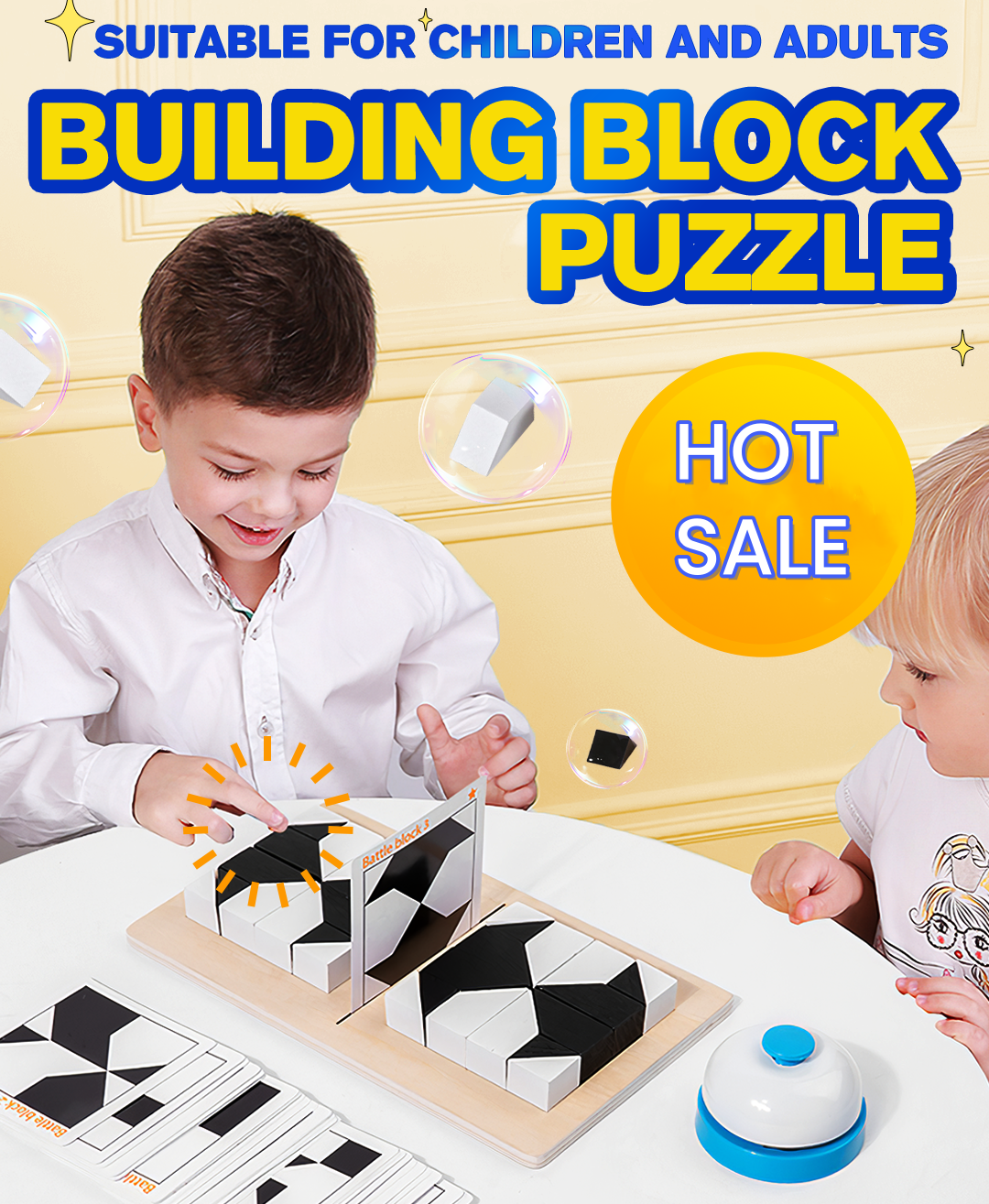 🔥Super Hot Sale 50% OFF🔥Creative Black & White Block Puzzles Set for K ...