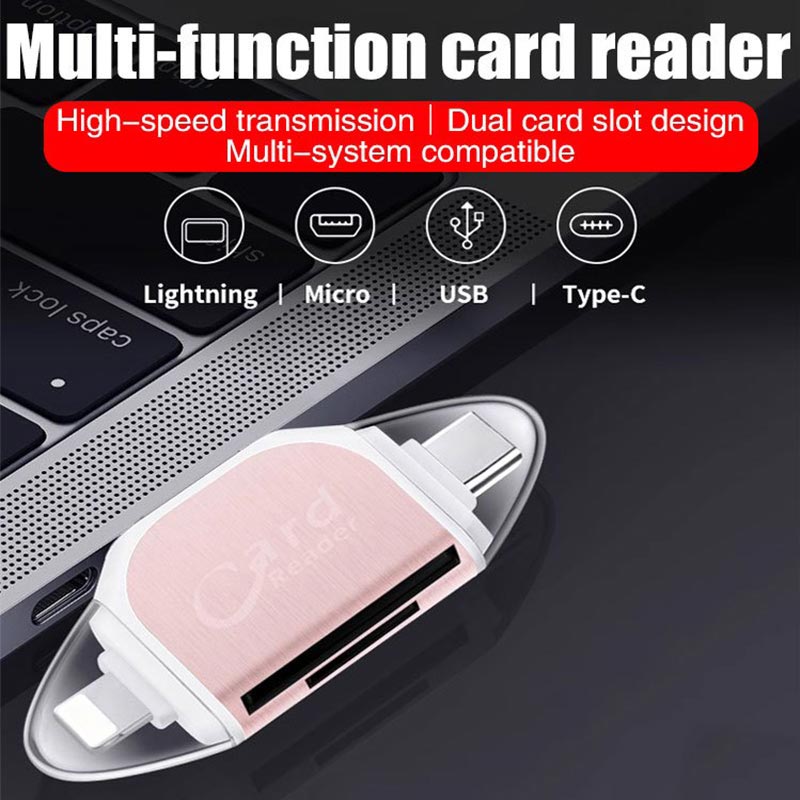 4-in-1 Multifunctional Card Reader with Multiple Ports – welfareis