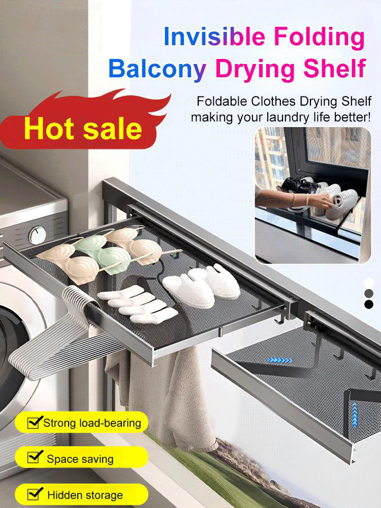 Balcony Clothes Rack Wall-Mounted Retractable Storage Shelf ️Free Ship ...